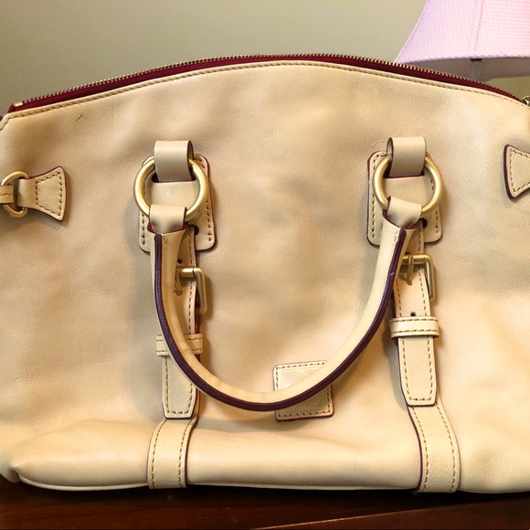 Dooney & Bourke | Bags | Dooney Bourke Creamy Pale Yellow Satchel ...